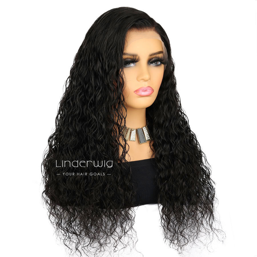 Real Skin Melt 360 HD Lace Wig Natural Curly Human Hair Wig Lace Wig ...